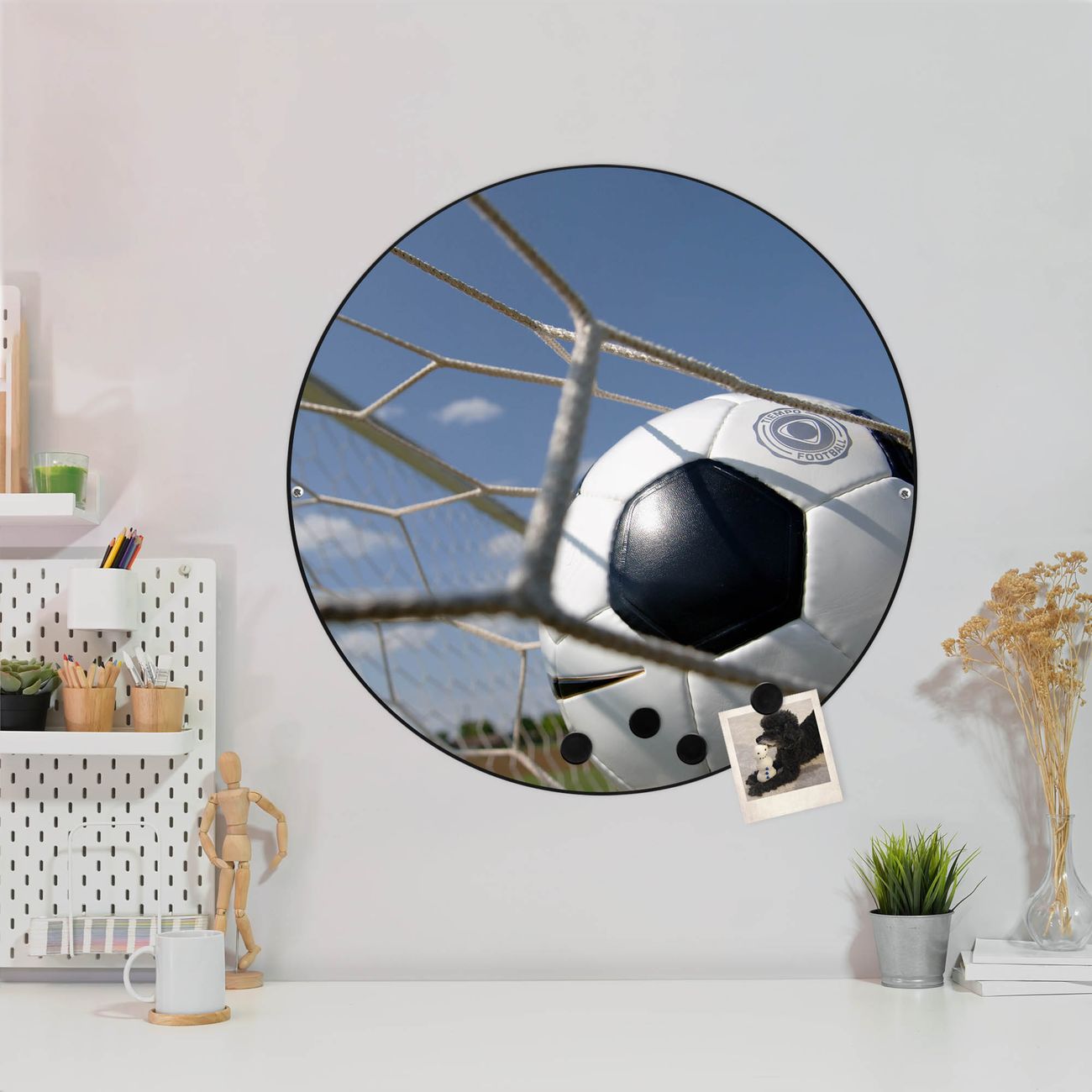 Stahl Magnettafel rund 47cm Fußball | banjado